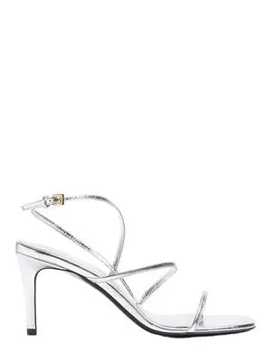 Khaite Khaite Loop Metallic Leather Sandals Silver