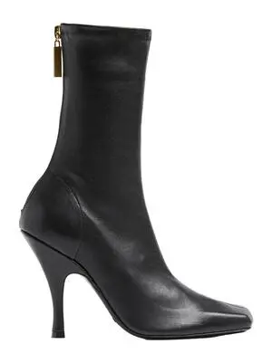Khaite Eva Mid-calf Leather Boots - Black