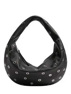 KHAITE Olivia Medium Grommet Leather Hobo Bag