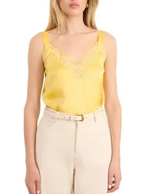 Cami Nyc Amora Lace-trimmed Camisole - Custard