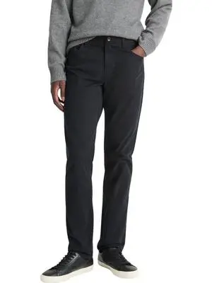 Vince Dylan Slim Fit Peached Stretch Cotton Pants - Black
