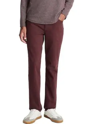 Vince Dylan Slim Fit Peached Stretch Cotton Pants - Port