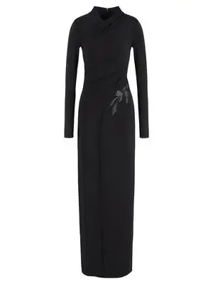 Giorgio Armani Long Dress With Rhinestone Detail - Black