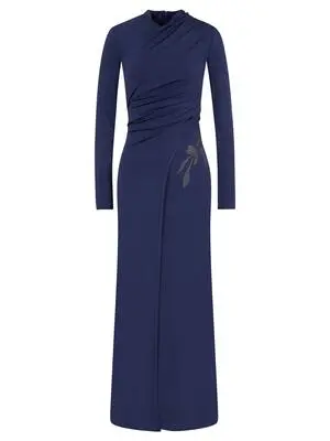 Giorgio Armani Long Dress With Rhinestone Detail - Blue