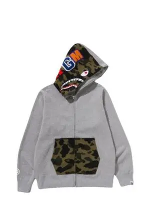 A BATHING APE Shark Full Zip Hoodie - Gray