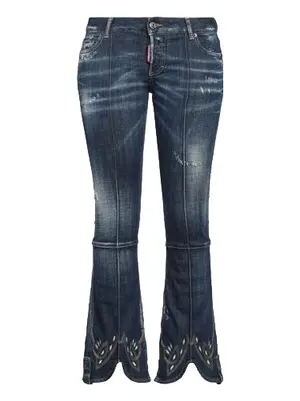 Dsquared2 Boot-cut Jeans With Appliqués - Blue