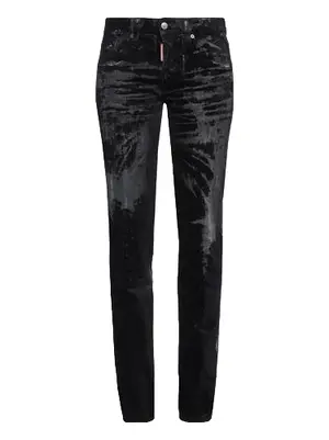 Dsquared2 Jeans In Cotton, Elastane And Cow Leather - Black