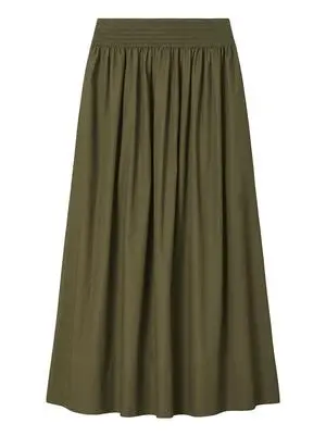 Tory Burch Poplin Skirt - Olive Pesto