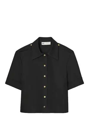 Tory Burch Poplin Camp Shirt - Black
