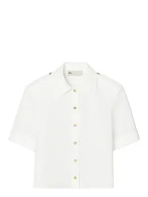 Tory Burch Poplin Camp Shirt - White