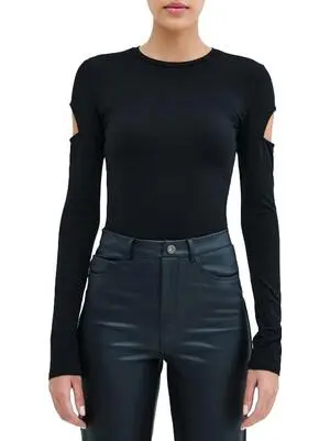 MARCELLA Marcella Kent Cutout Long Sleeve Top Black