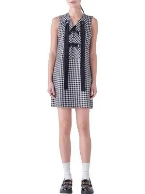 ENGLISH FACTORY English Factory Check Grommet Shift Dress