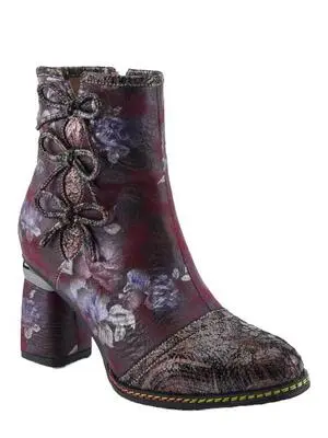 SPRING STEP SHOES Carre Cap Toe Bootie - Plum Multi