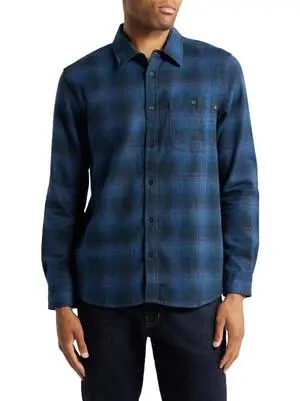 Ag Aiden Plaid Cotton Button-up Shirt - Gradient Plaid Navy Multi