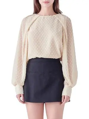 English Factory Swiss Dot Blouse - Cream