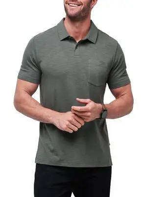 Travis Mathew Cloud Slub Pocket Polo Dark Olive