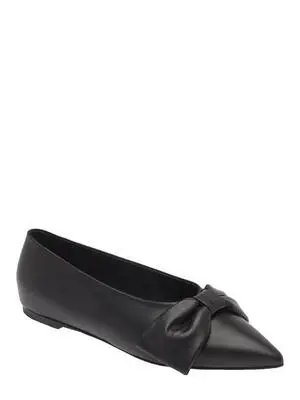 Dear Frances Bow Pointed Toe Flat - Black