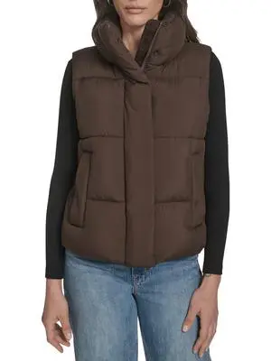 LEVI'S Quilted Puffer Vest - Coffee Bean