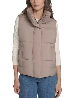 LEVI'S Quilted Puffer Vest - Taupe Grey