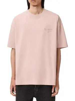ALLSAINTS Underground Oversize Graphic T-shirt - Soft Pink