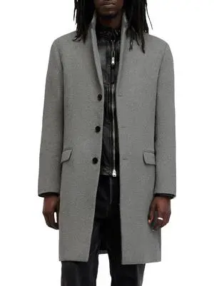 ALLSAINTS AllSaints Hal Longline Coat Light Grey Marl