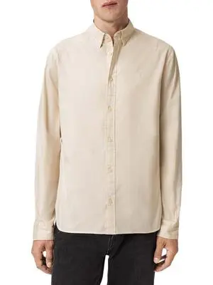 ALLSAINTS Hawthorne Solid Stretch Cotton Button-up Shirt - Soap White