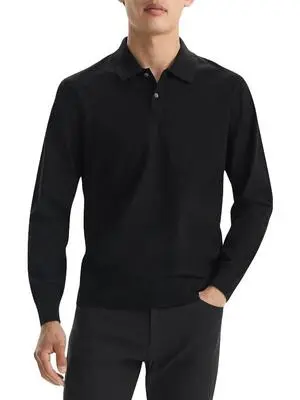 Theory Goris Long Sleeve Polo - Blk