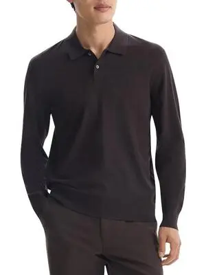 Theory Goris Long Sleeve Polo Hickory