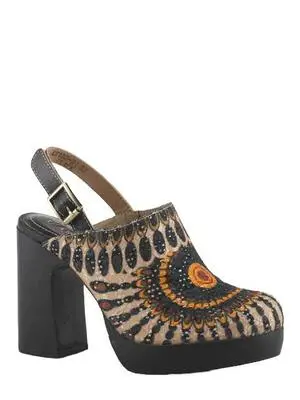 SPRING STEP SHOES L'Artiste By Spring Step Zipi Platform Clogs Black Multi