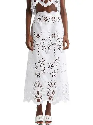 DOLCE & GABBANA Dolce&Gabbana Cutwork Embroidery A-Line Skirt