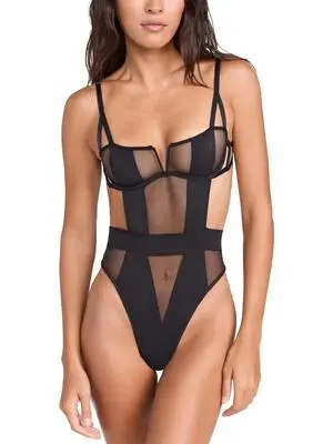 Bluebella Orla Wired Thong Bodysuit - Black
