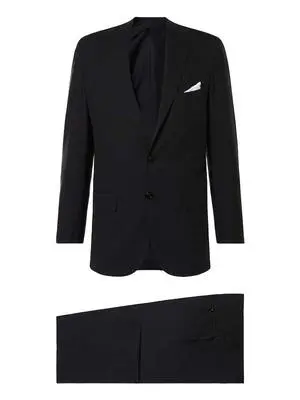 Kiton Single-breasted Wool Suit - Black