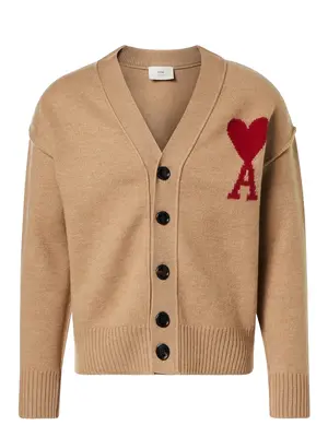 Ami De Cœur Wool Cardigan - Beige