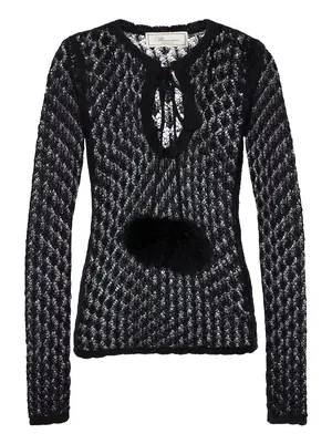 BLUMARINE Blumarine Open-Knit Top With Feather Details