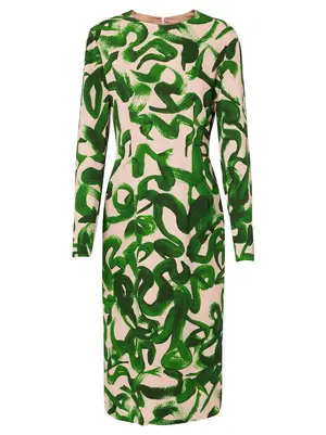 Dries Van Noten Printed Midi Dress - Green