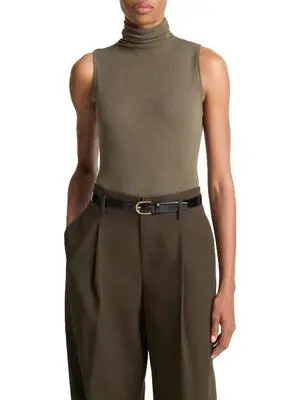 VINCE Vince. Sleeveless Modal Turtleneck Top
