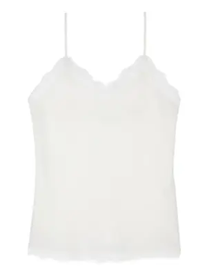 The Kooples Lace-embroidered Silk Top - Ecru