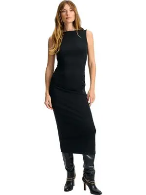 Veronica Beard Charissa Stretch-Cotton Midi Dress Black-2