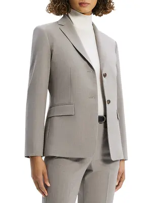 Theory Theory Traceable Wool Single-Breasted Blazer Cindr Mel