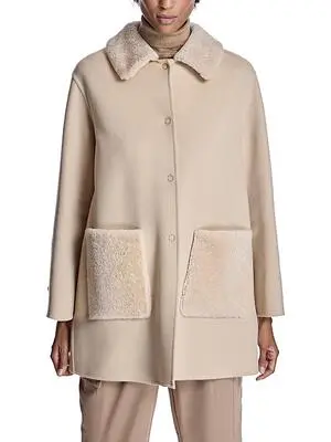 MAXIMILIAN Maximilian Wool-Blend Walking Coat Almond