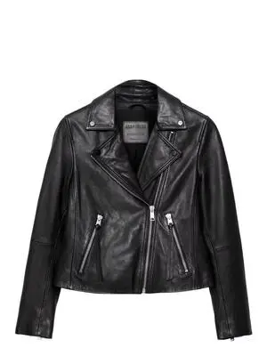 ALLSAINTS Dalby Slim Fit Leather Biker Jacket - Black