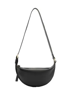 ALLSAINTS Half Moon Leather Crossbody Bag - Black