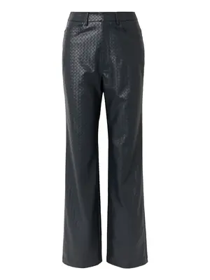 Remain Birger Christensen Rotie Woven Recycled Faux Leather Pants - Blue