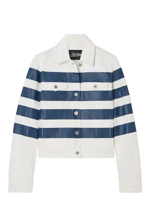 JEAN PAUL GAULTIER Jean Paul Gaultier Striped Denim Trucker Jacket