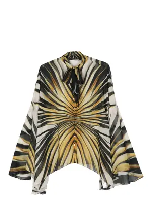 Roberto Cavalli Abstract-print Shirt - Black