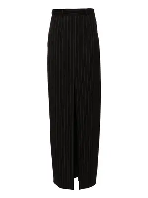 STYLAND Pinstriped Maxi Skirt - Black