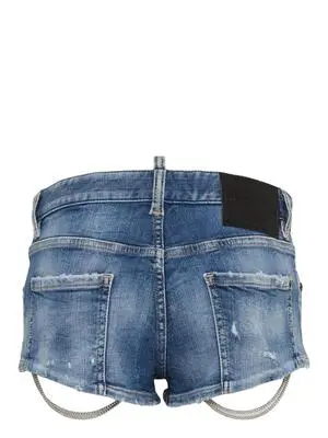 Dsquared2 Chain-detail Denim Mini Shorts - Blue