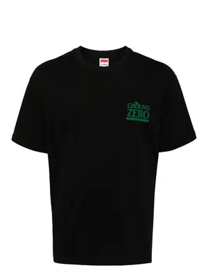 GROUND ZERO Logo-print Cotton T-shirt - Black