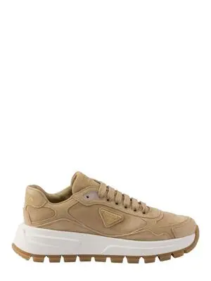 Prada Prax 01 Suede Sneakers - Neutrals