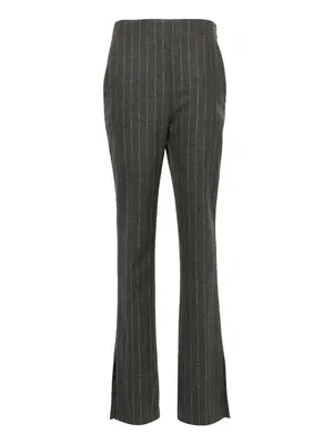 GENNY Pinstripe Wool Trousers - Grey